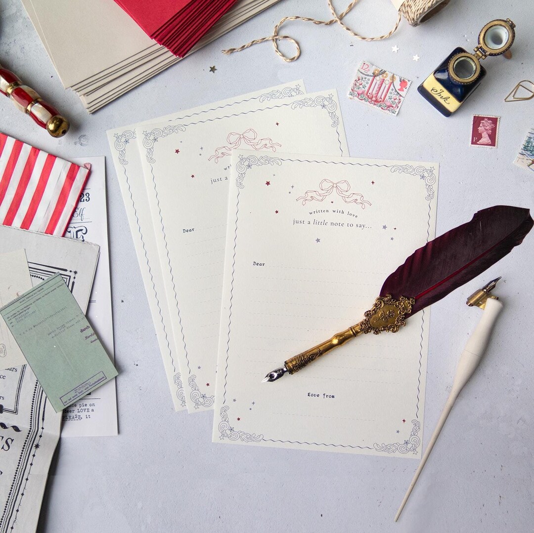 A5 Christmas Thank You Letter Paper | Cream Writing Paper - Etsy