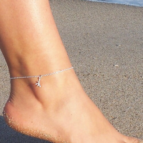 Bird ANKLET in Sterling Silver Gold or Rose Gold Dainty - Etsy