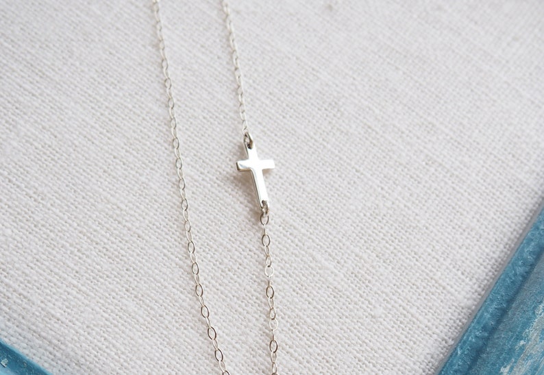 Sterling Silver CROSS Necklace Dainty Cross Necklace | Etsy