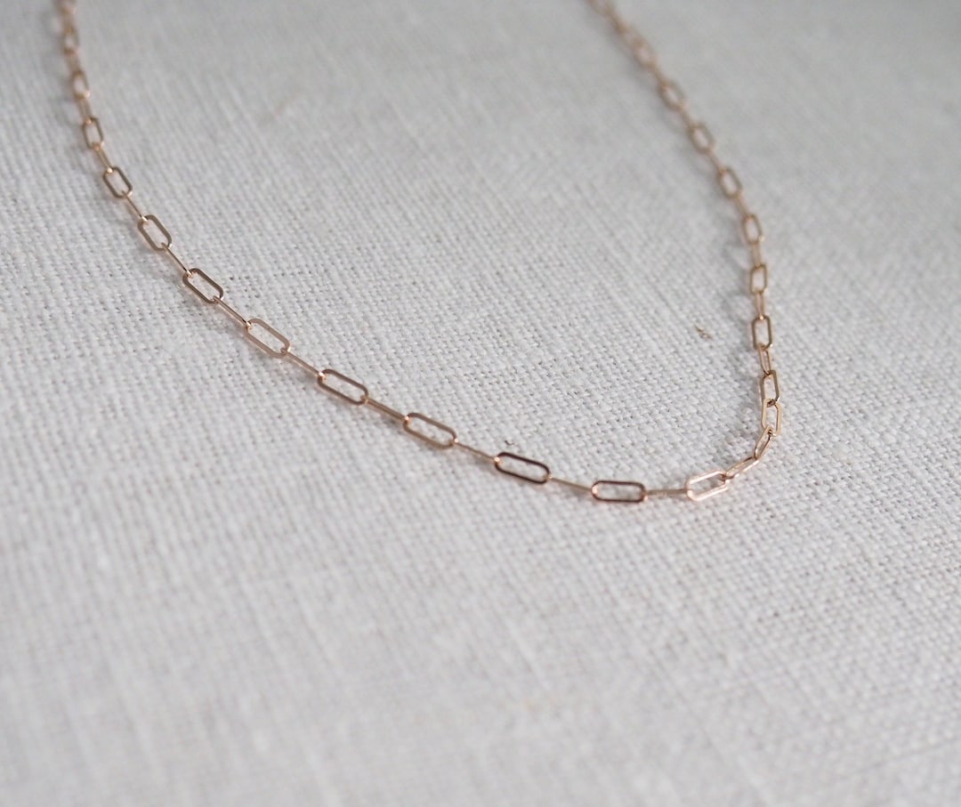Rose Gold LINK CHAIN Necklace • Rose Gold Chain Necklace • Paperclip ...