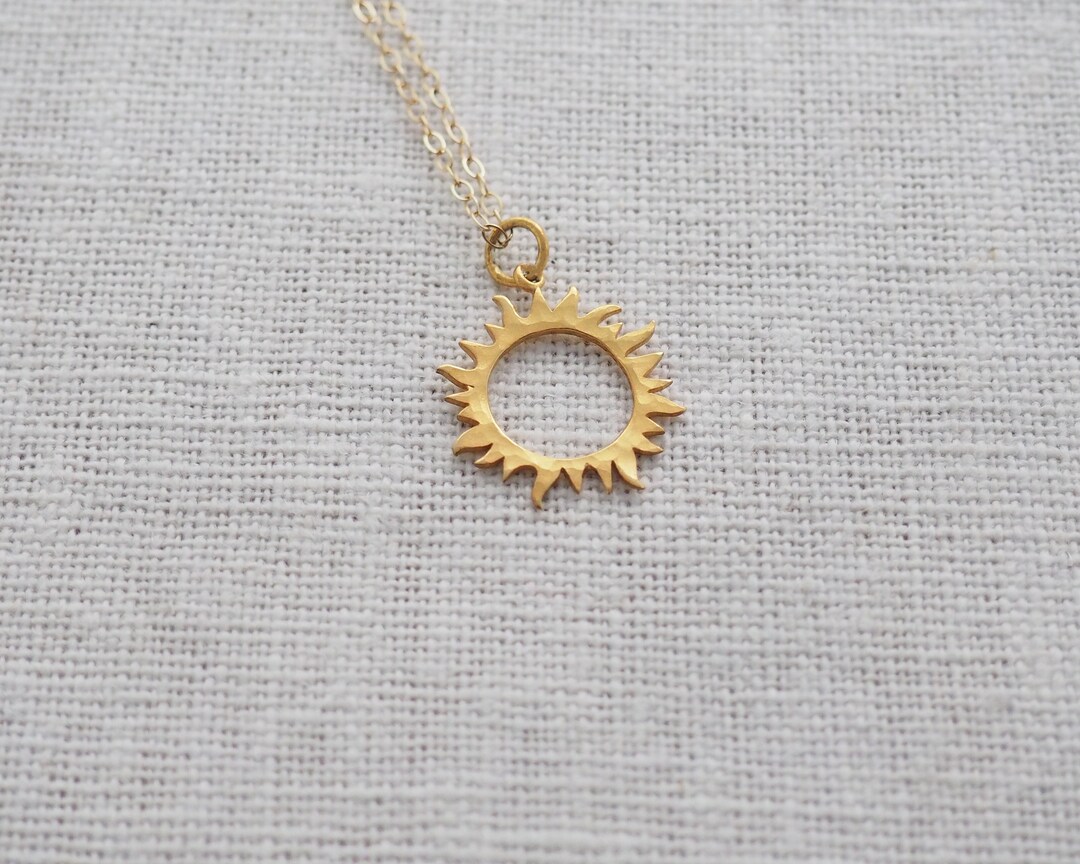 Gold SUN Necklace • You Are My Sunshine Necklace • Sunburst Necklace ...