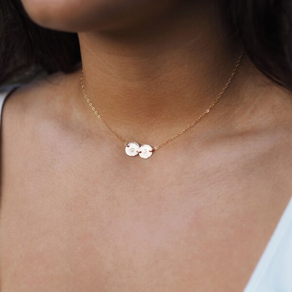 Two Initial Necklace - Etsy