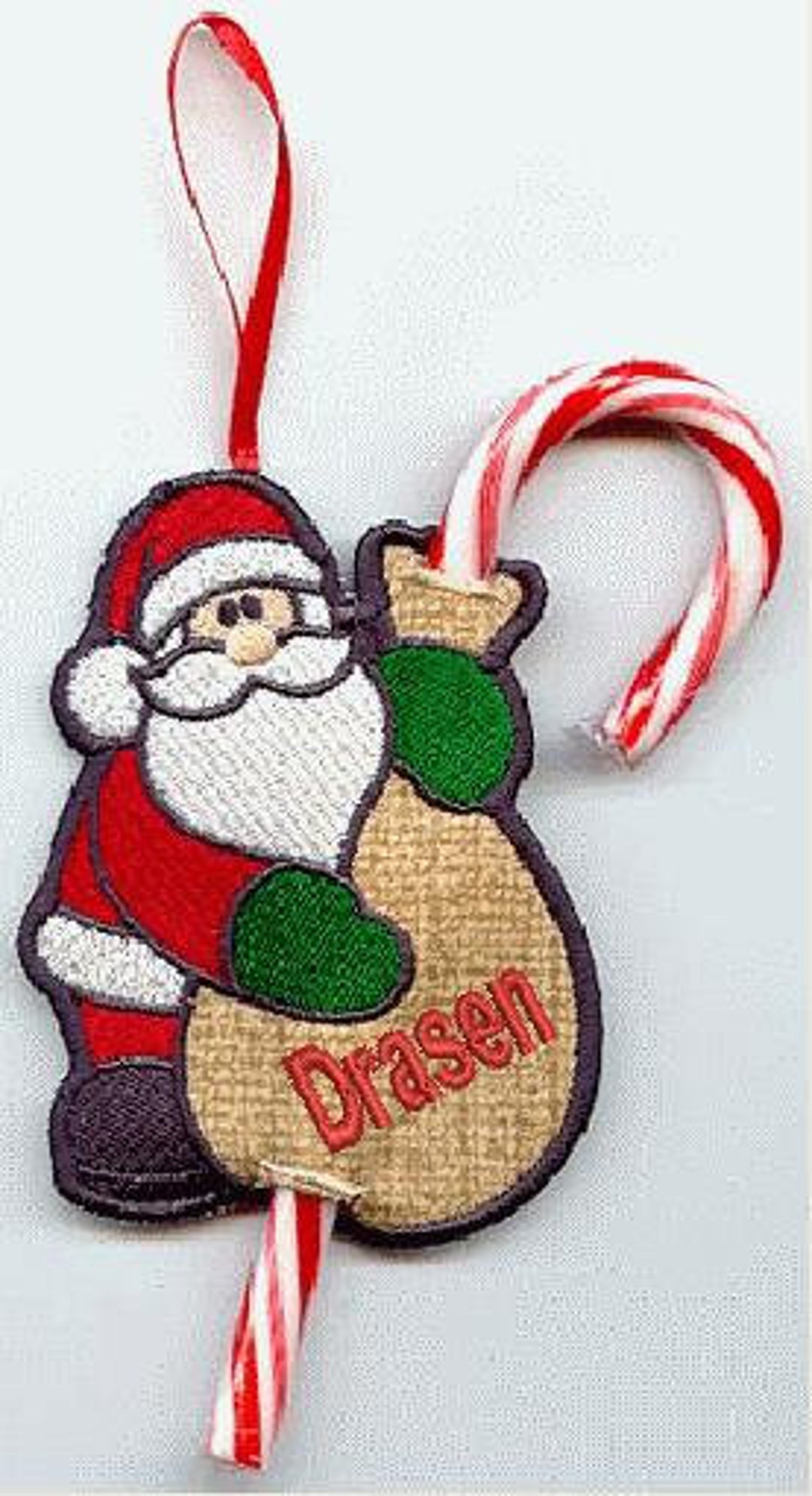Customized Candy Cane Holder Ornament or Gift Tag for Christmas Tree ...