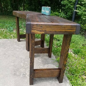RUSTIC END TABLES Set Reclaimed Wood Side Table Speaker Accent Hall ...