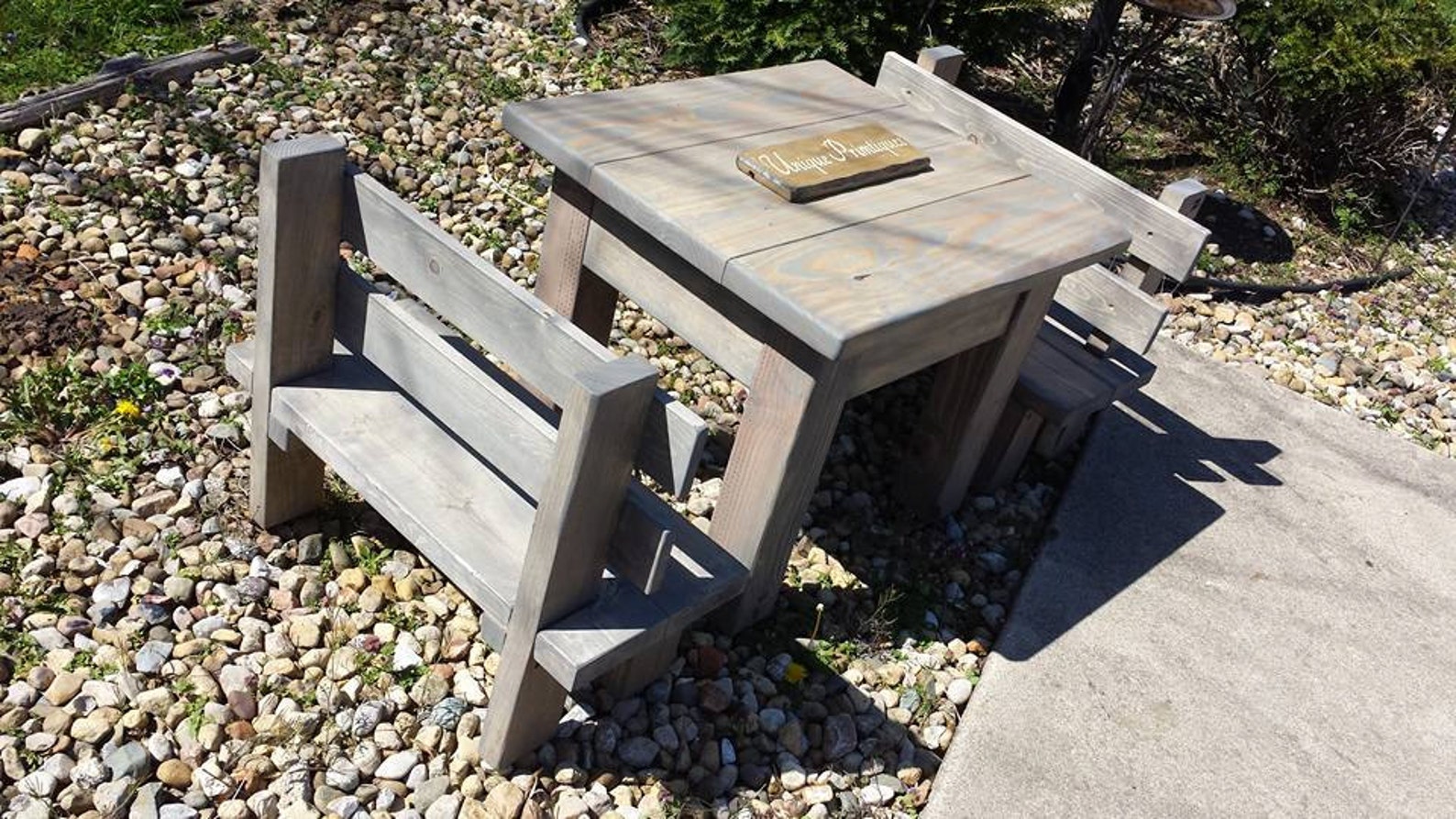 CHILDRENS Rustic Primitive Table Bench SET Kitchen Farm House | Etsy