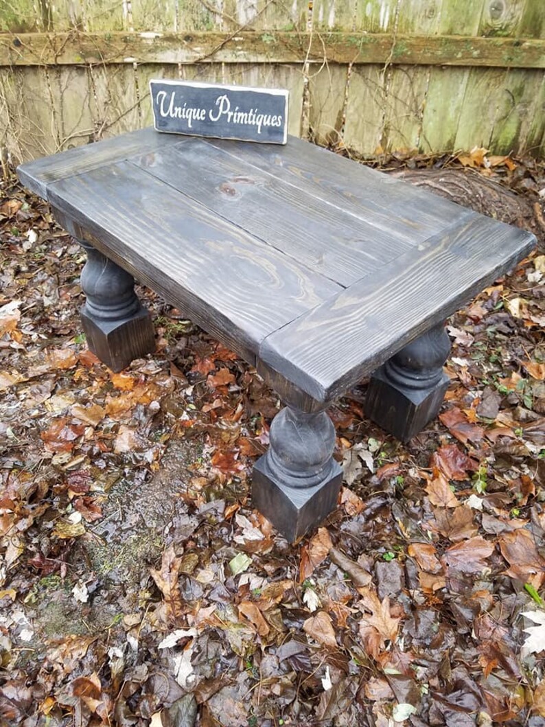 Turned Leg COFFEE TABLE Solid Rustic Reclaimed Salvaged Wood - Etsy