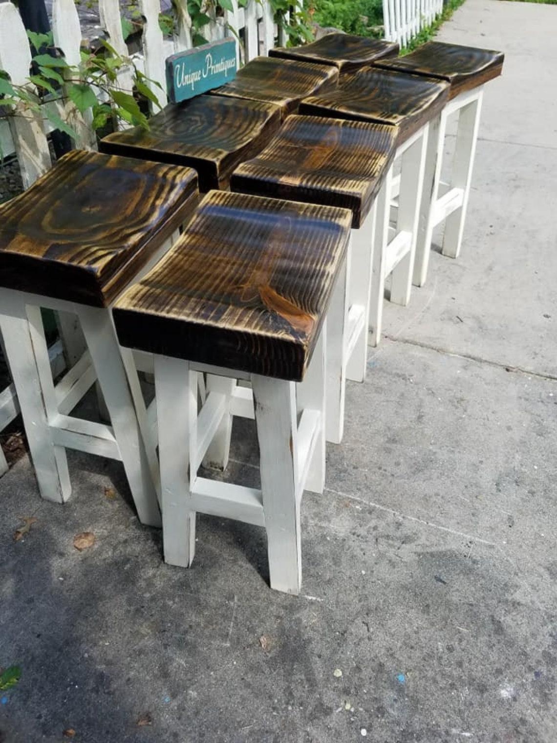 FARMHOUSE BAR STOOLS Lot of Eight Rustic Farm House Kitchen - Etsy