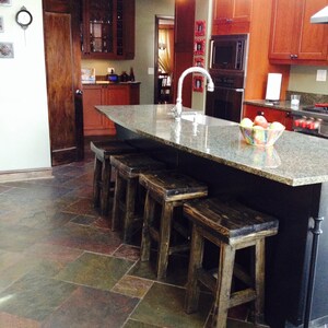 FARMHOUSE BAR STOOLS Two Rustic Farm House Kitchen Stool Primitive ...