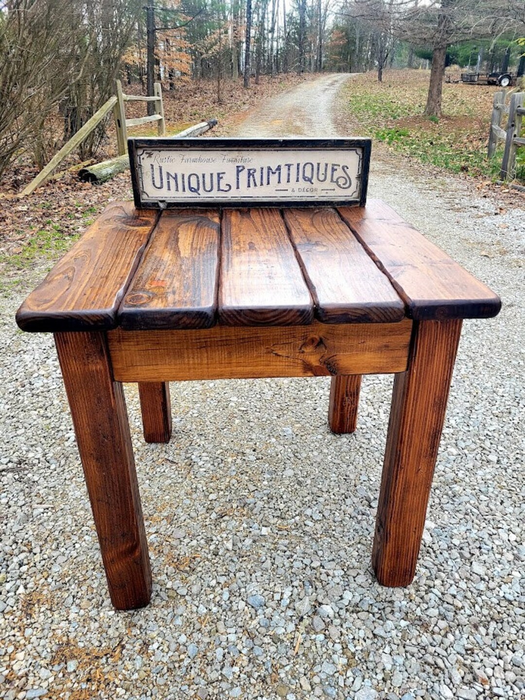 RUSTIC FARMHOUSE TABLE Rustic Farm House Wood Kitchen Table Beach Home ...