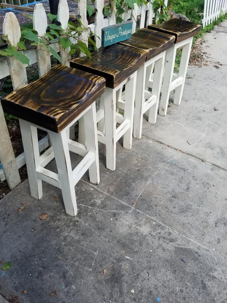 FARMHOUSE BAR STOOLS Lot of Eight Rustic Farm House Kitchen - Etsy