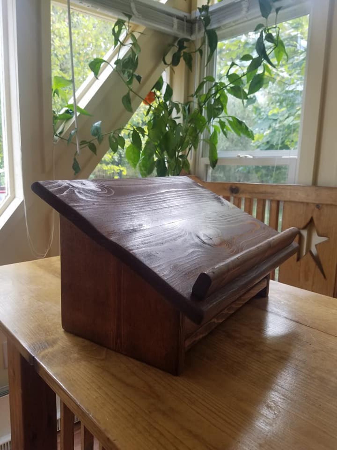 RUSTIC BOOK STAND Bookstand Kindle Tablet Cookbook Cook Book Holder Art ...