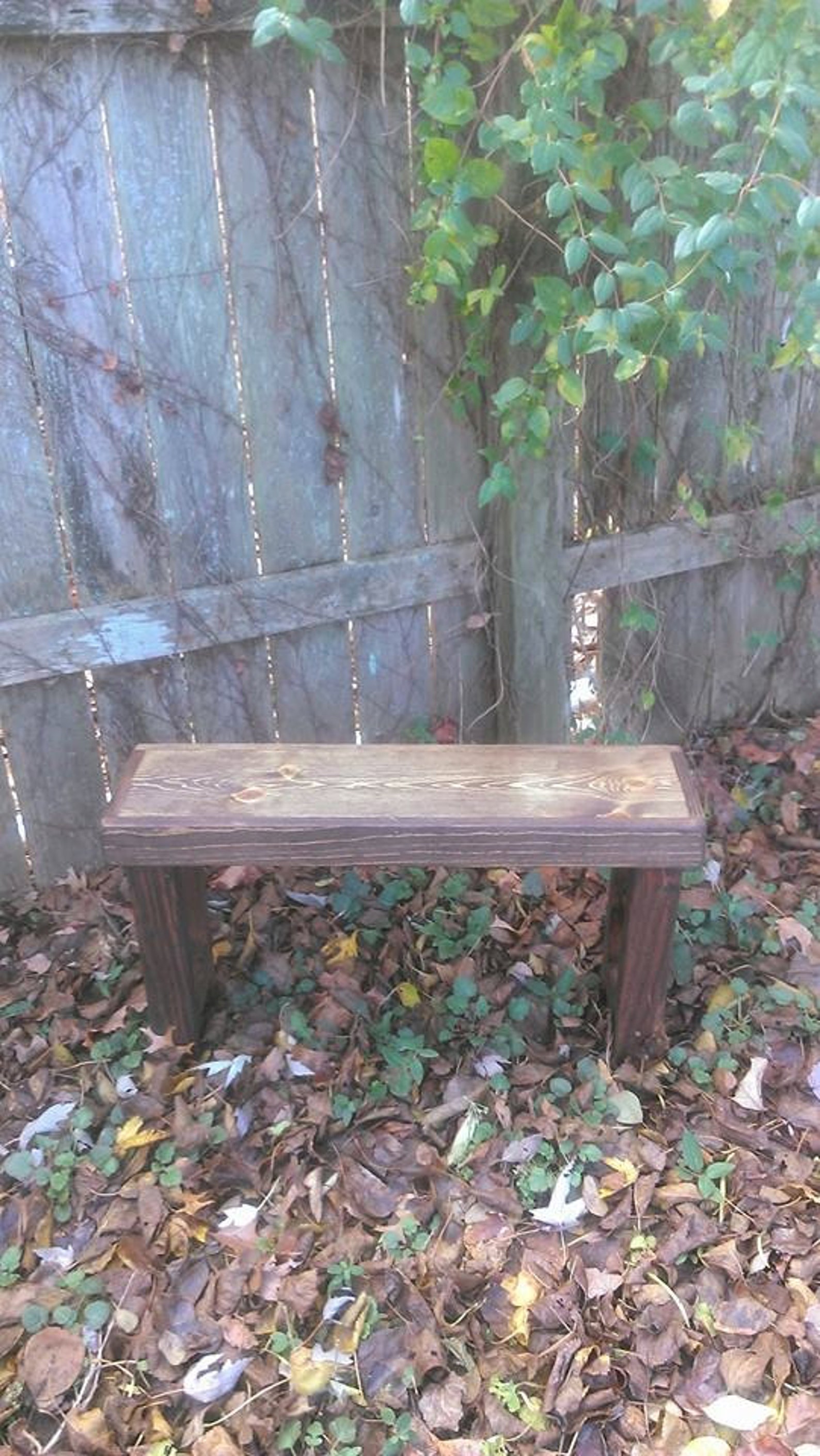 RUSTIC WOOD BENCH Indoor Outdoor Dark Walnut Light Weight - Etsy