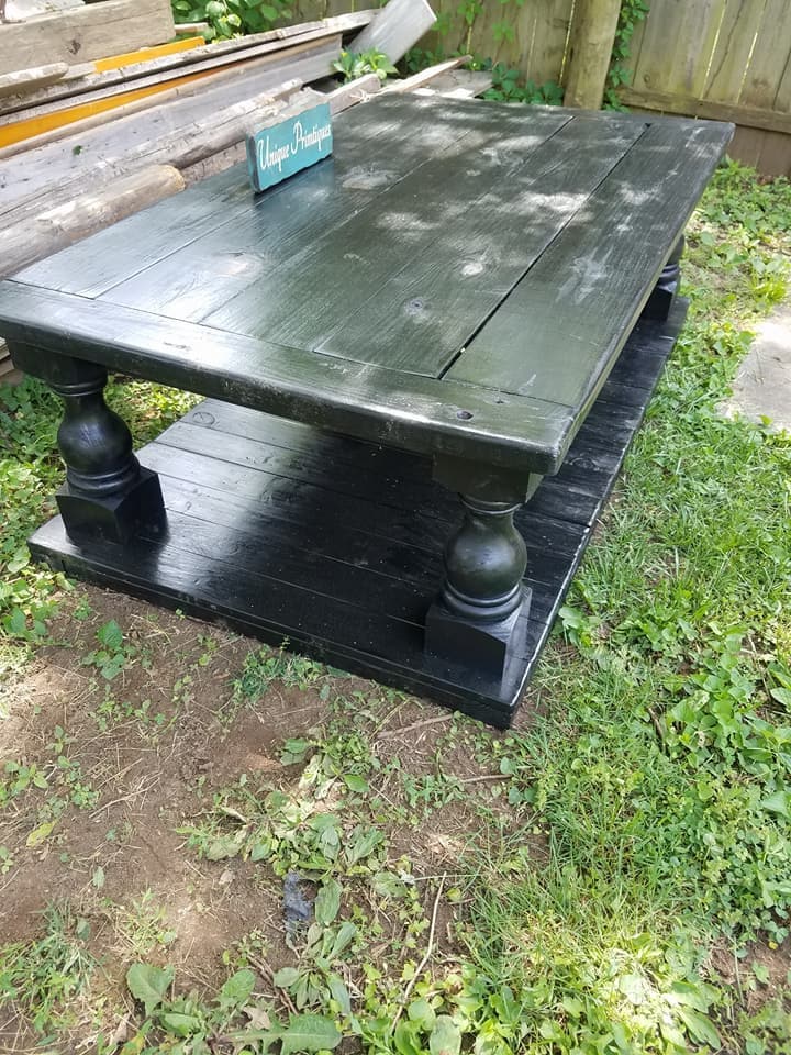 Balustrade COFFEE TABLE Solid Rustic Reclaimed Salvaged Wood | Etsy