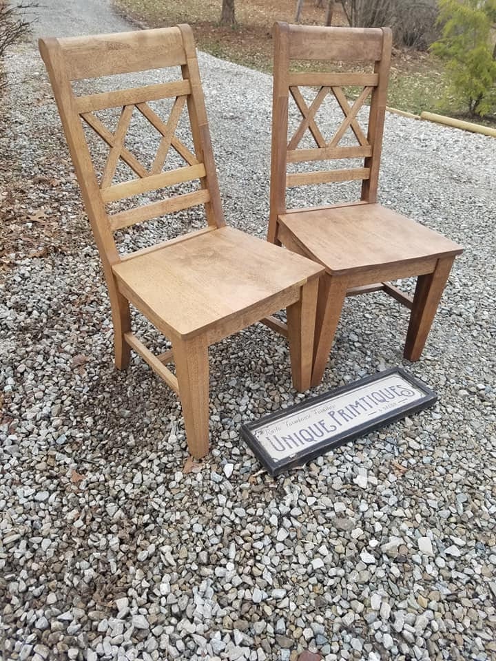 Beautiful Rustic Wood Malaysian Oak CHAIR Solid Wood X-back | Etsy