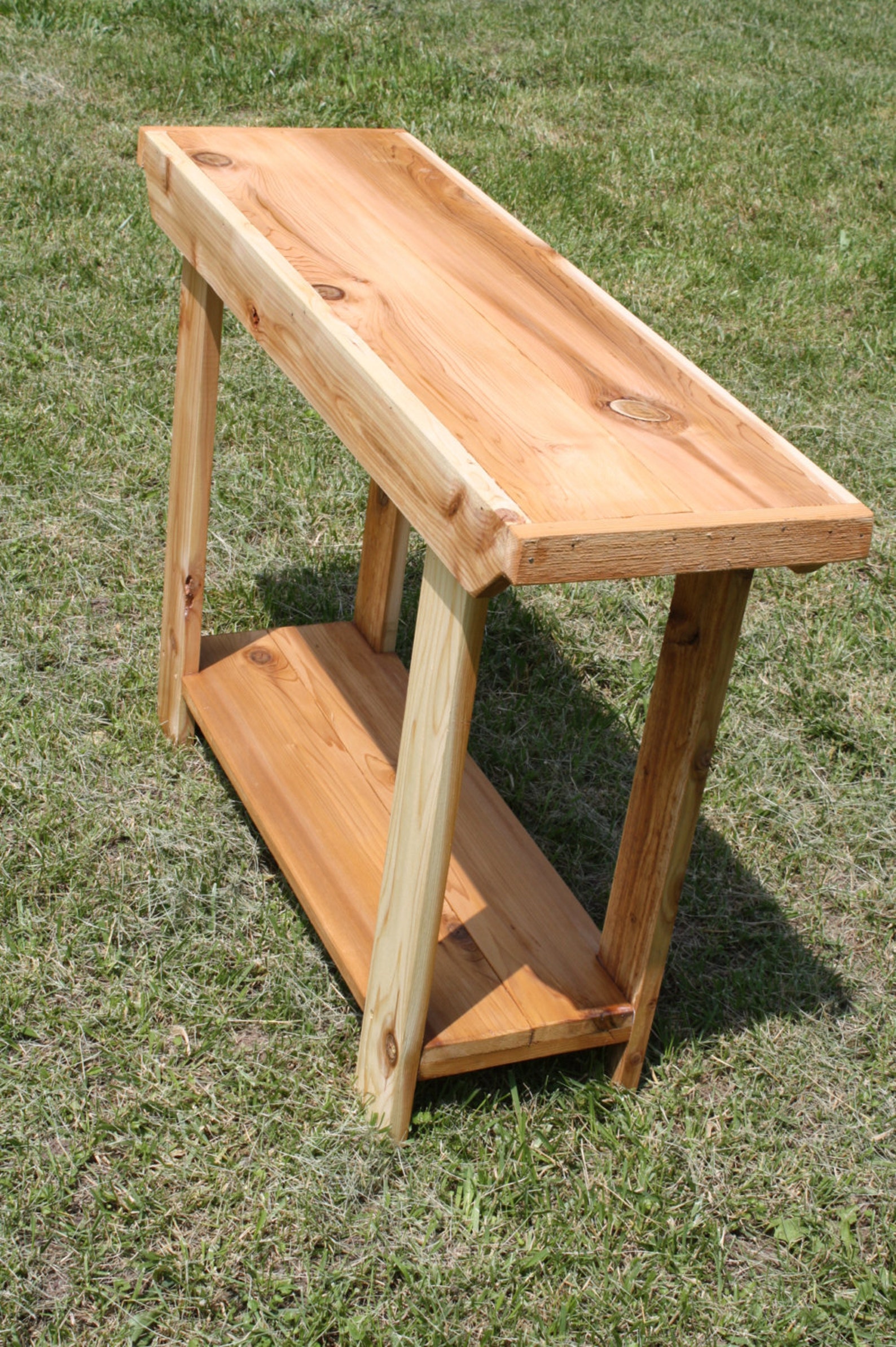 RUSTIC CEDAR CONSOLE Table Sofa Accent Entry Hall Table Solid Red Cedar ...
