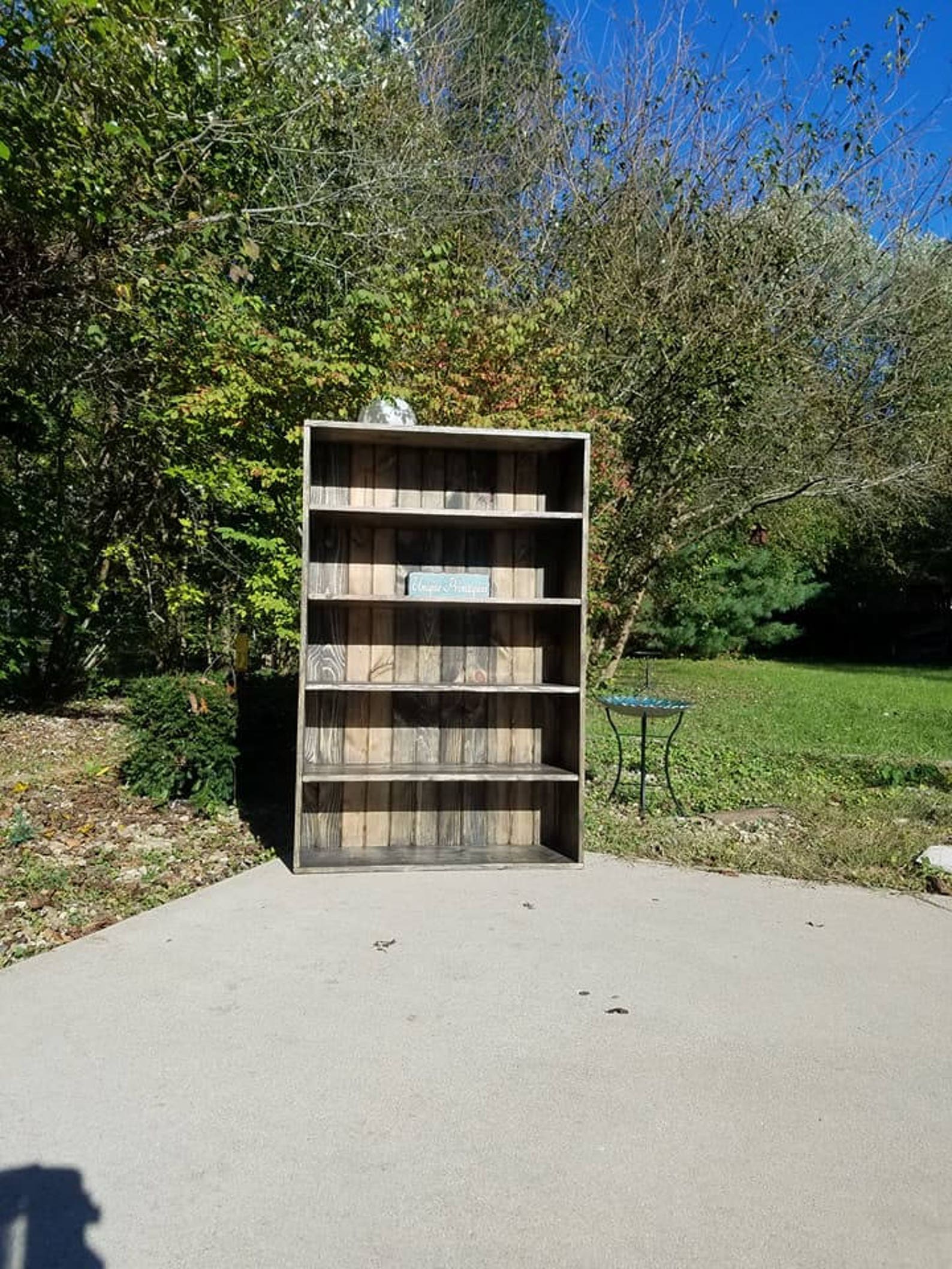 Rustic Wood Bookcase Shelf Reclaimed Barn Wood Look Primitive Book ...