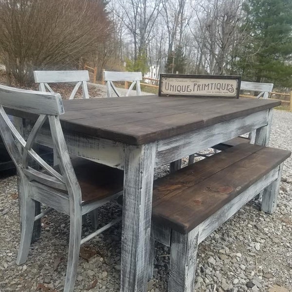 Farmhouse Dining Table Set - Etsy