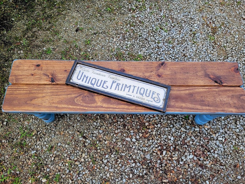 French Country Chic Rustic WOOD BENCH W/ Turned Legs Reclaimed - Etsy