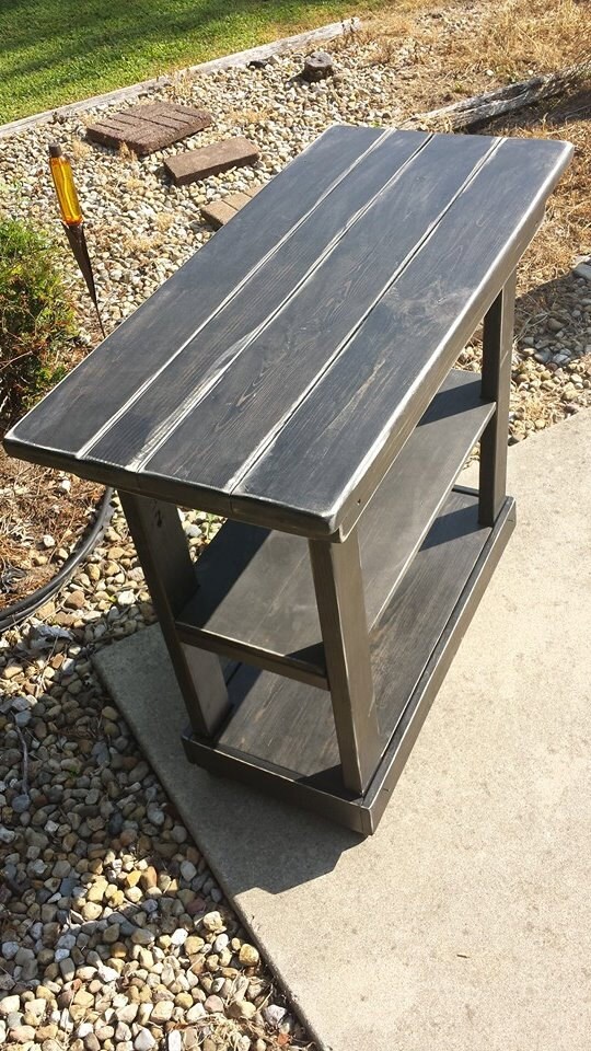 Multi Functional Tall Table Ebony Stained DISTRESSED Black | Etsy