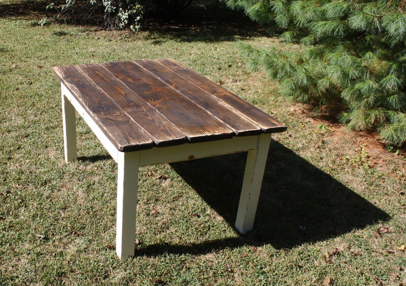 RUSTIC FARMHOUSE TABLE Farm House Kitchen Dining Dark Walnut | Etsy