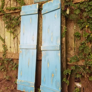 RUSTIC WOOD SHUTTERS 5-slat Country Barn Display Indoor Outdoor 12-1 ...