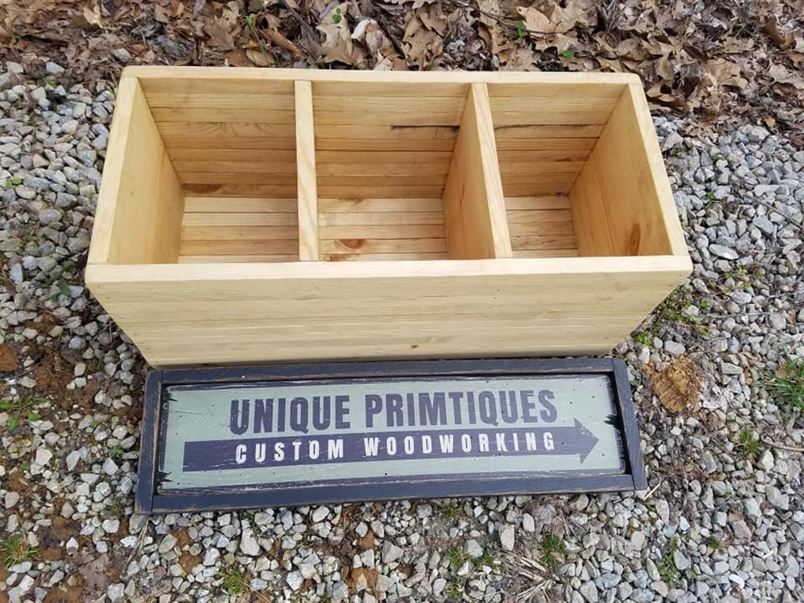 Rustic FARMHOUSE BOX CRATE W Dividers Bathroom Kitchen Wine - Etsy