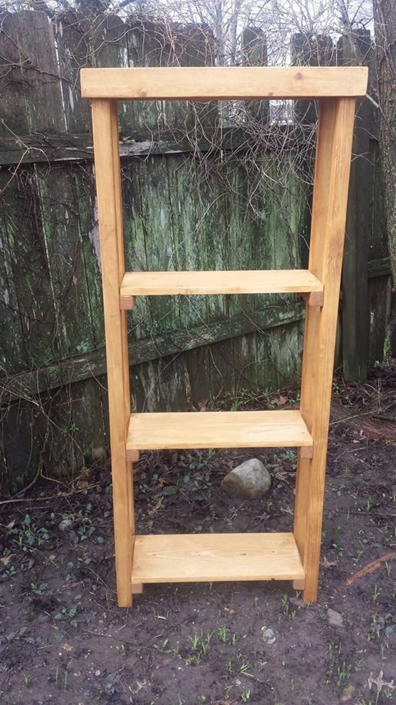 5-foot Tall Rustic Four Shelf Bookcase Primitive Bookshelf by - Etsy