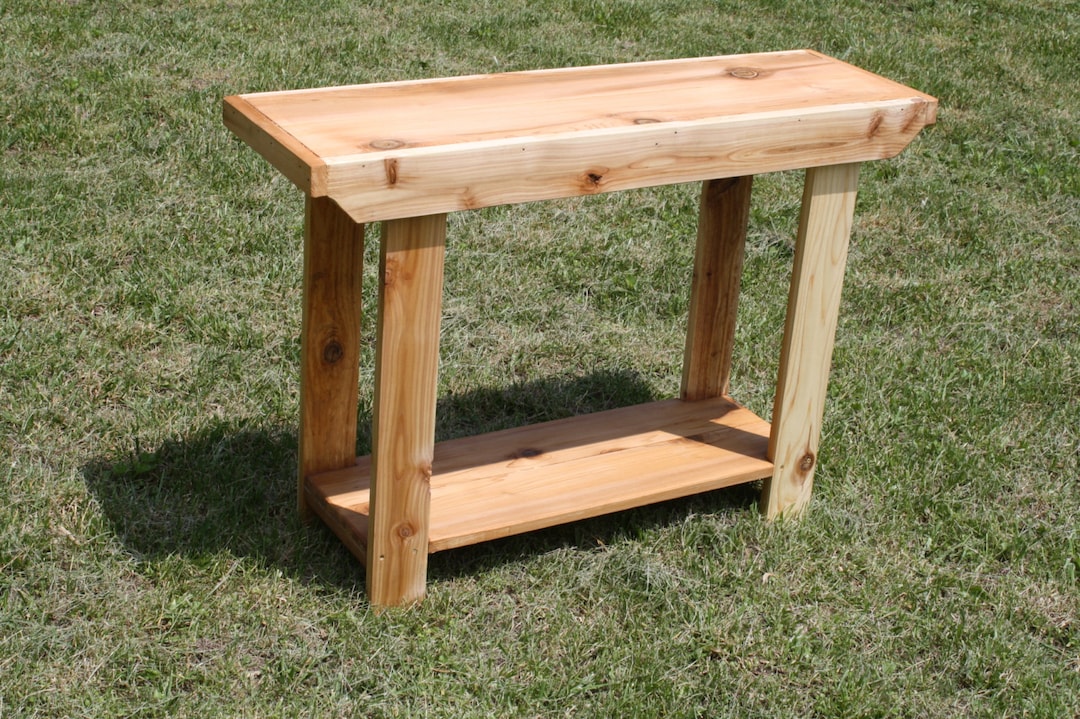 RUSTIC CEDAR CONSOLE Table Sofa Accent Entry Hall Table Solid Red Cedar ...