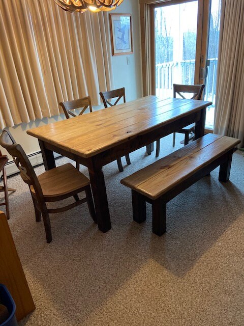 Rustic FARMHOUSE TABLE 6-piece SET Wood Farm House Kitchen | Etsy