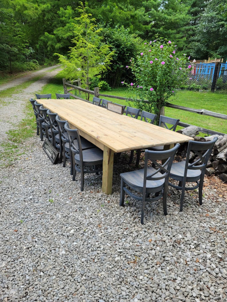 Rustic FARM TABLE 10 Ft 12 14 Foot Set W/you Pick Chairs Farmhouse ...