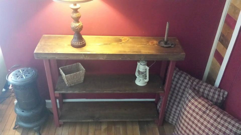 Rustic Primitive Reclaimed Wood SOFA Console Accent Table Book | Etsy
