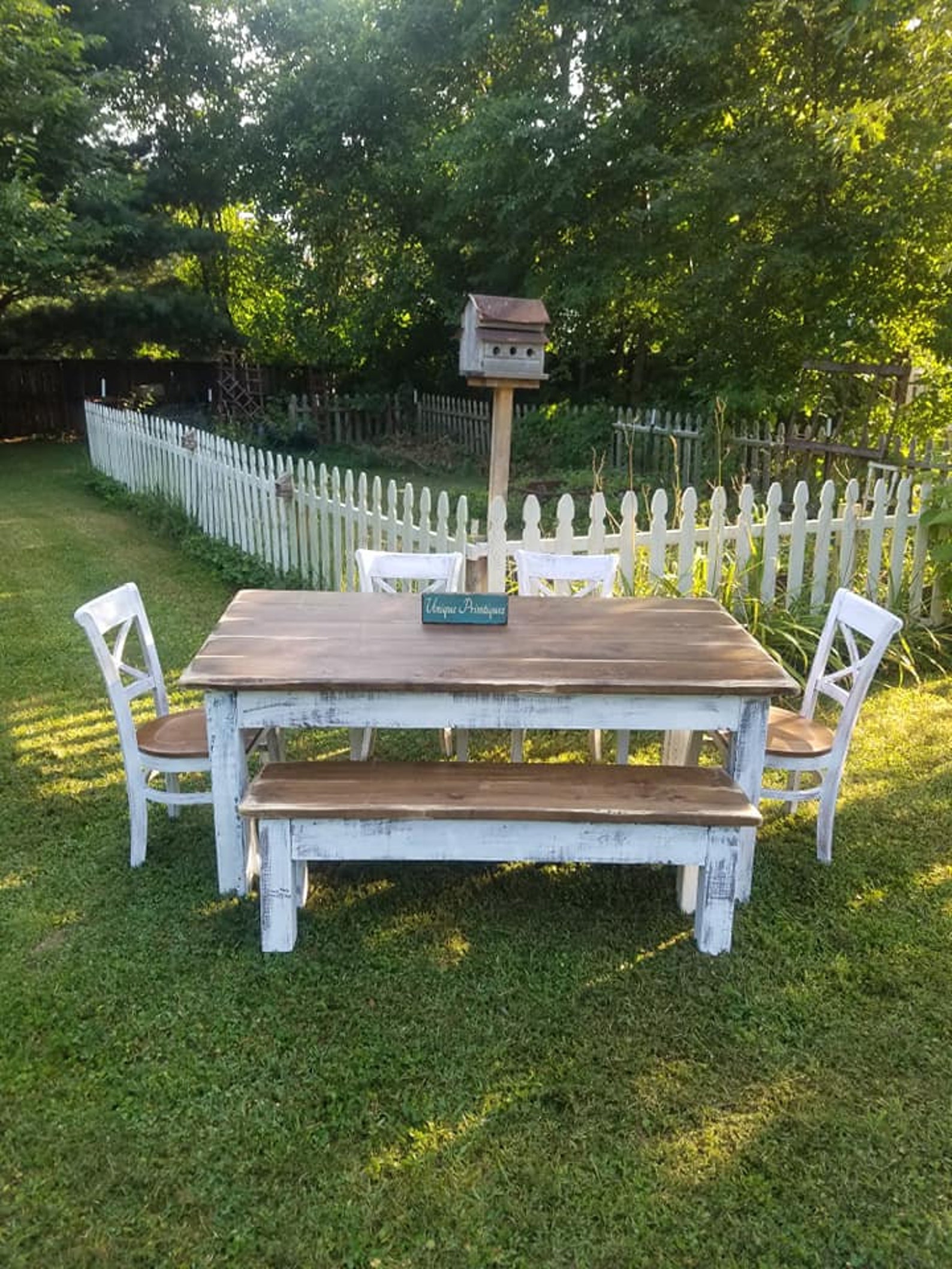 Rustic FARMHOUSE TABLE 6-piece SET Wood Farm House Kitchen - Etsy