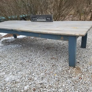 RUSTIC 12-foot FARMHOUSE TABLE Large Farm House Kitchen Distressed ...