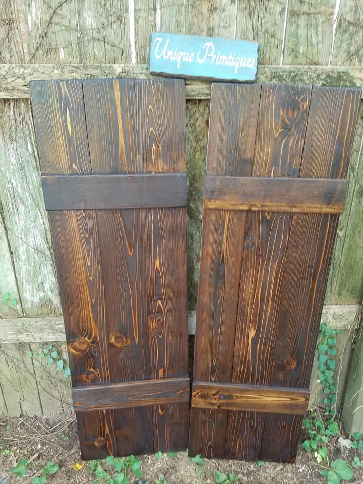RED CEDAR SHUTTERS Farmhouse Style Rustic Farm House Wood Mini | Etsy