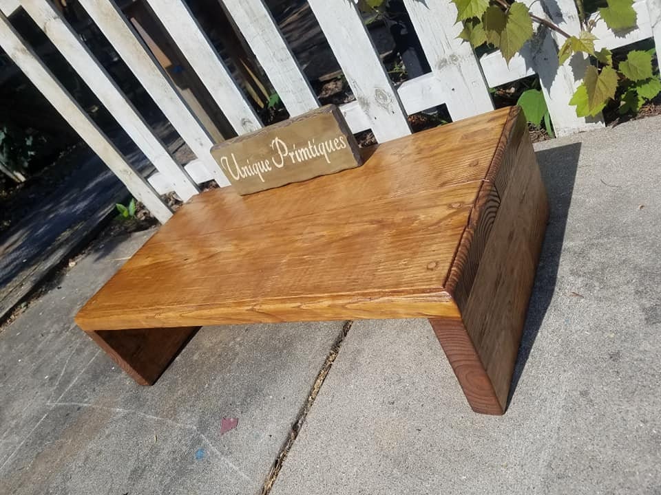 LARGE Rustic Table Riser Bench Centerpiece TV Computer Monitor Cake ...