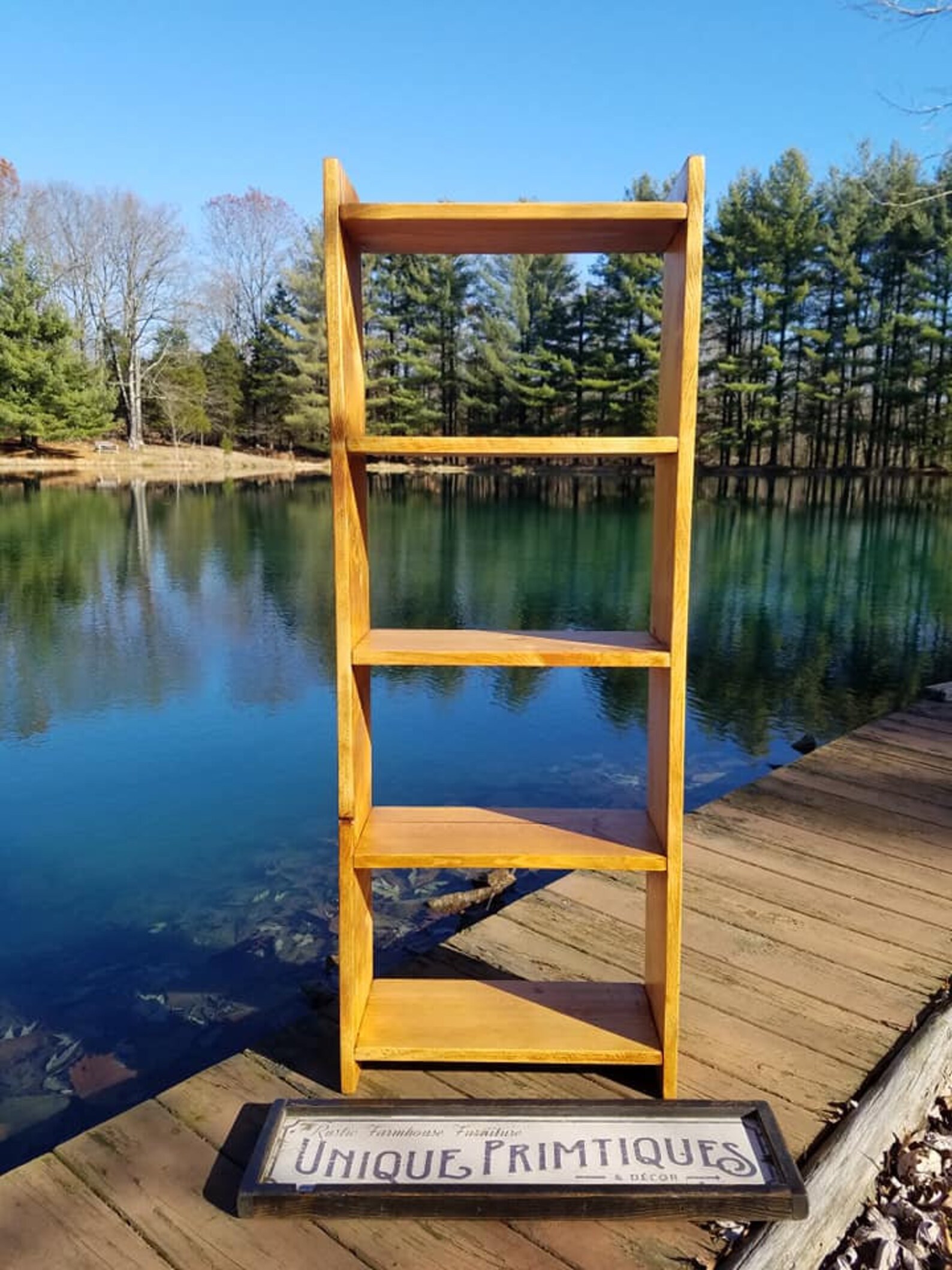 RUSTIC FARMHOUSE LADDER Bookcase Farm House Shelving Reclaimed | Etsy