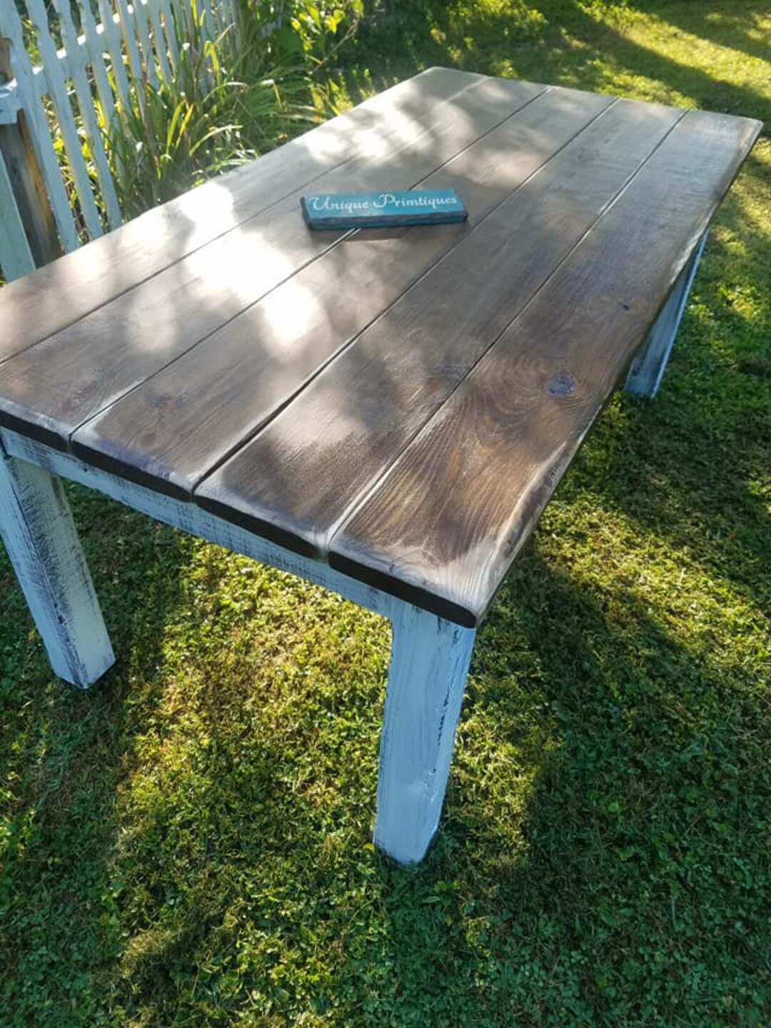 Rustic FARMHOUSE TABLE Wood Farm House Kitchen Dining Reclaimed ...
