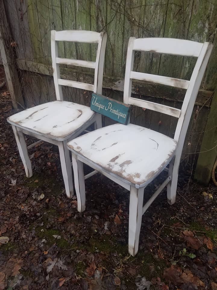 TWO Rustic Ladder Back Chairs Wood Malaysian Oak CHAIRS Solid | Etsy