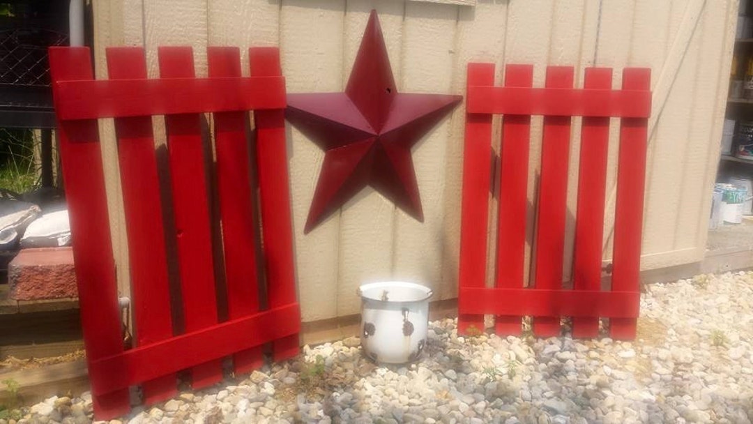 WOOD SHUTTERS 24w X36h Rustic Bright Heirloom Red Wooden Shutters ...