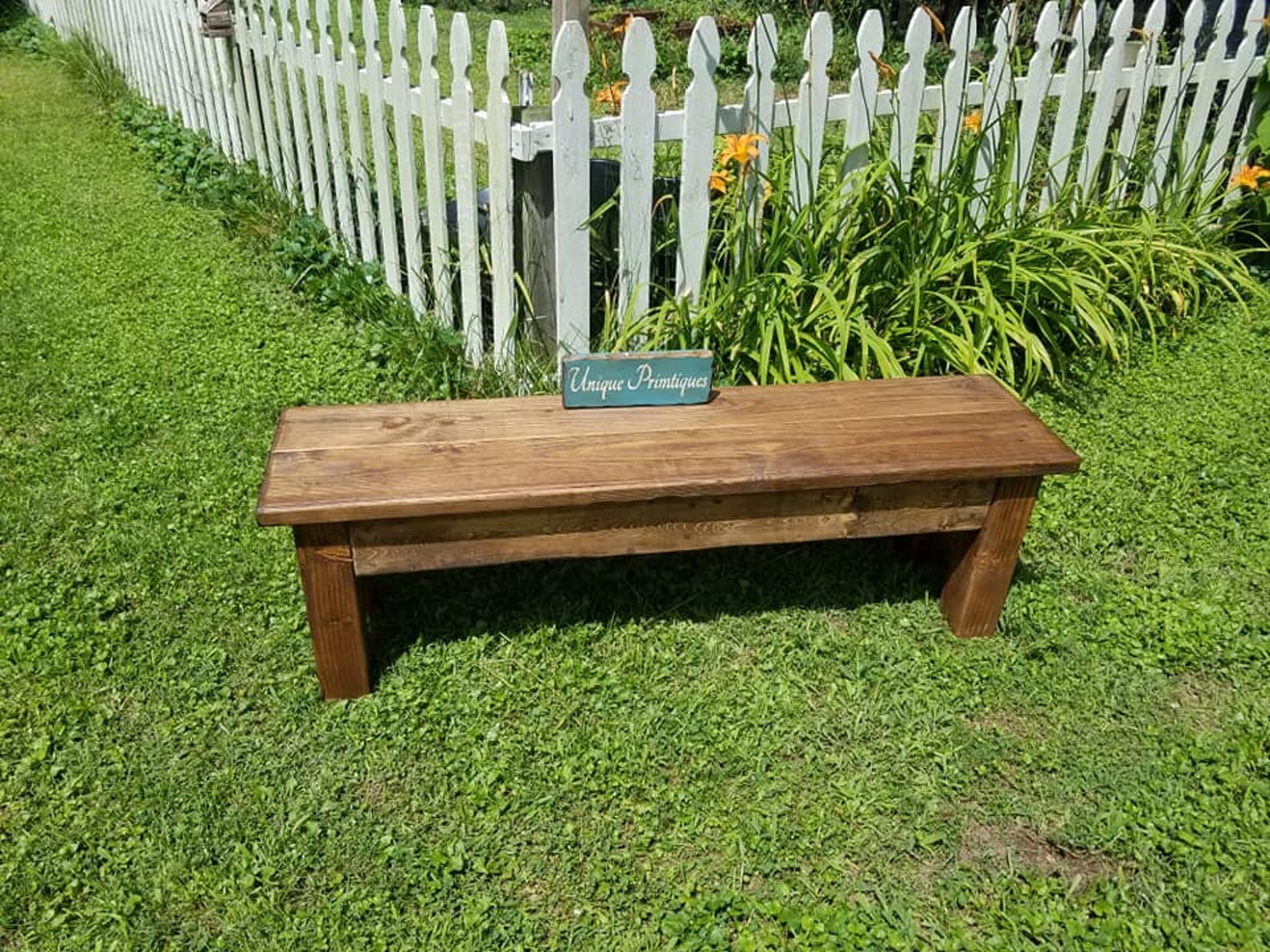 RUSTIC Wood Farmhouse BENCH Primitive Farm House Indoor | Etsy