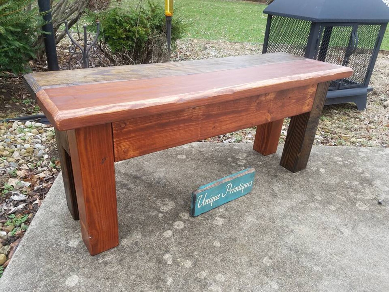 Rustic WOOD FARMHOUSE BENCH Country Farm House Reclaimed Wood - Etsy