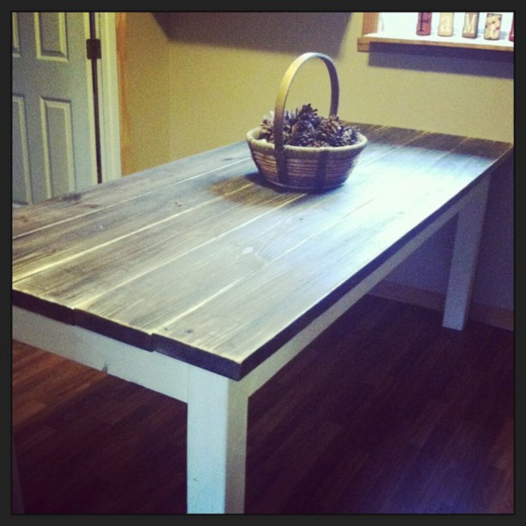 FARMHOUSE Farm TABLE Kitchen Dining Rustic Cabin Table Custom Sizes ...