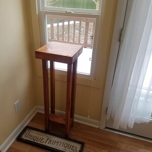 Tiny Home Furniture Plant Stand Rustic Small TALL Skinny Hall Entry End ...