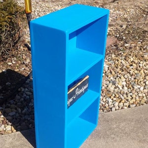 BLUE Wood Book Shelf Bookcase Unique Bathroom Hall Entry Kitchen ...