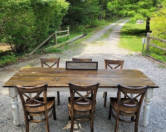 Rustic Farmhouse Dining Table Dine Table Set Farmhouse - Etsy