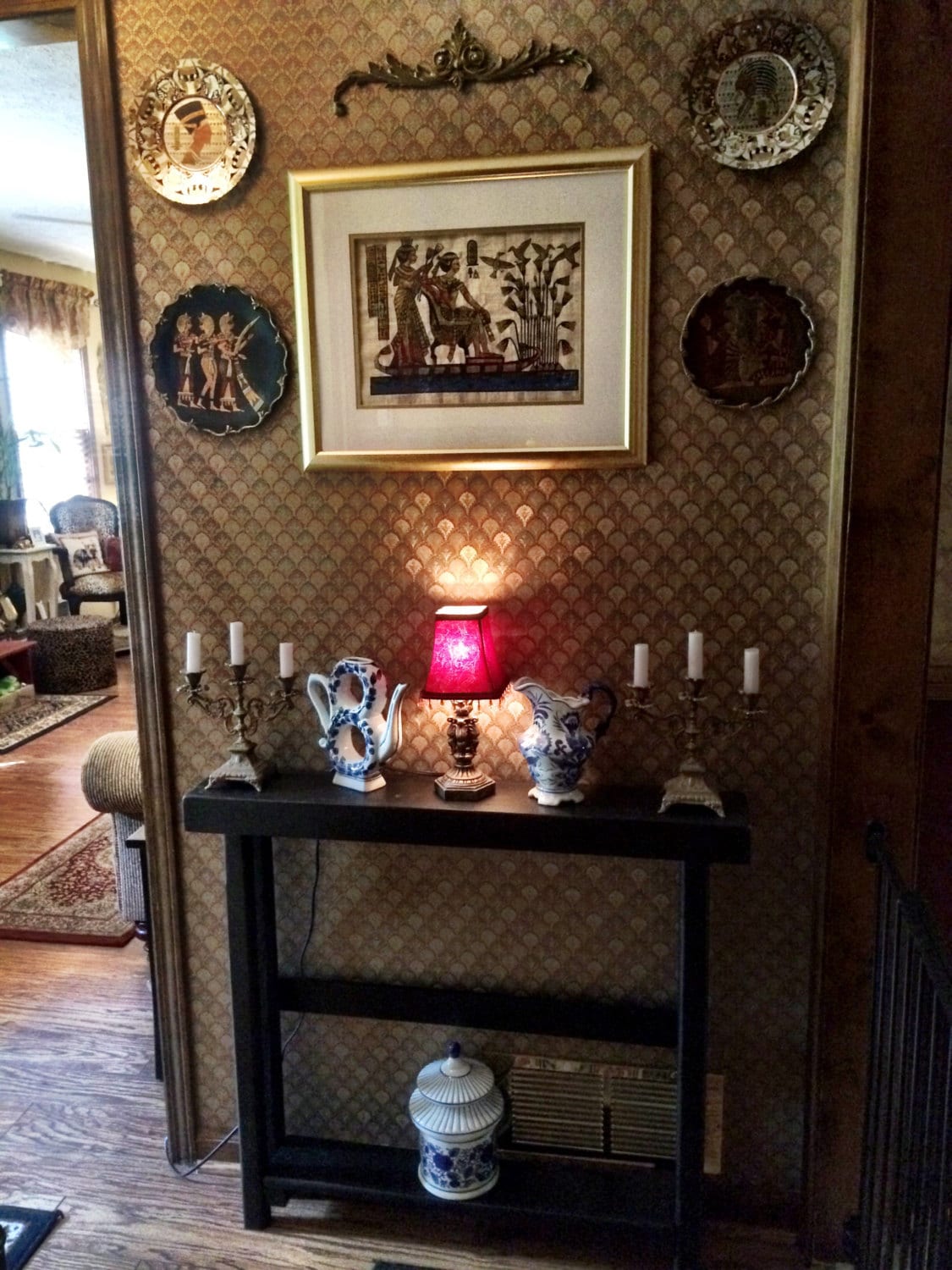 ACCENT TABLE Rustic Hall Entryway Entry Sofa Console Sleek Kettle Black ...