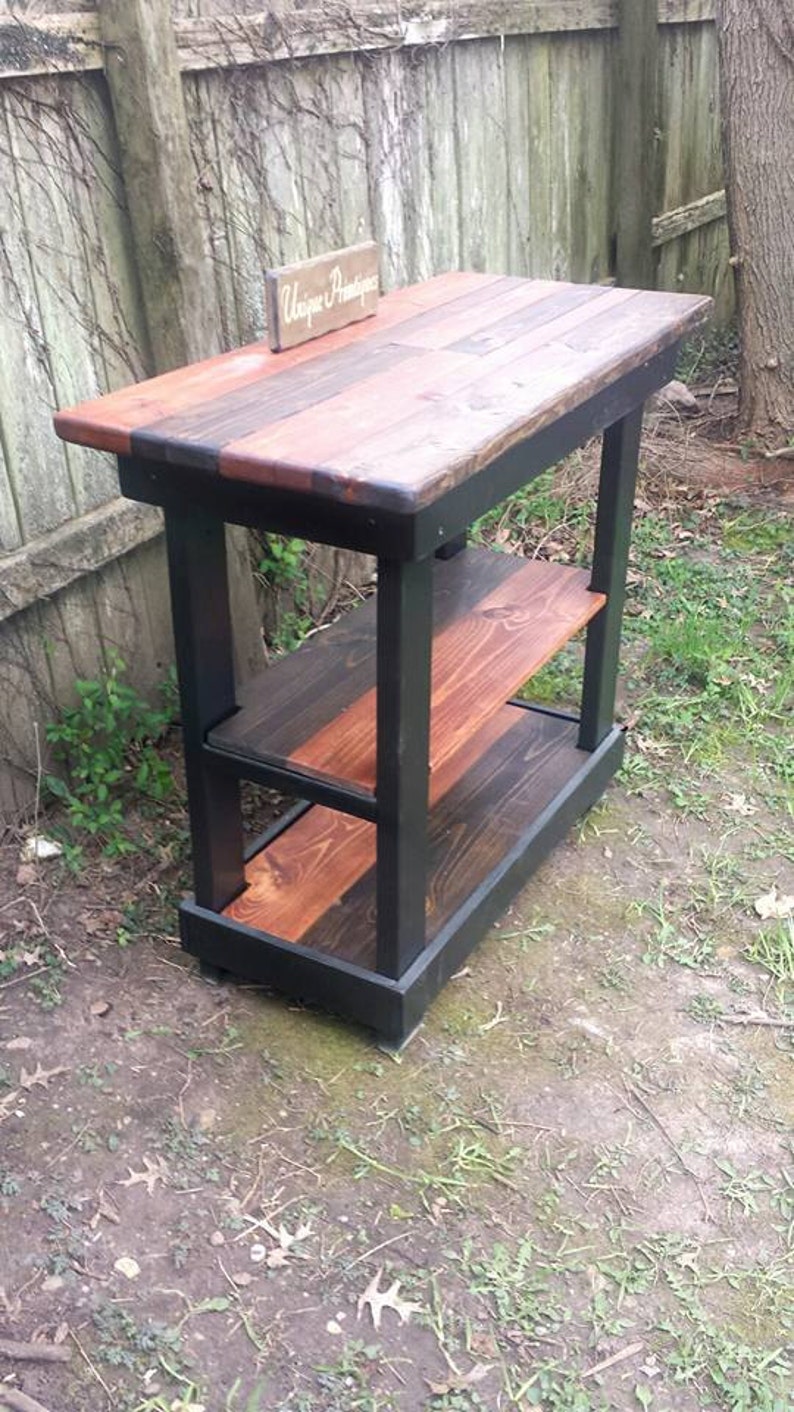 Multi Functional Tall Table American & Dark Walnut Stained | Etsy