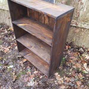 Rustic Reclaimed Wood Primitive Book Shelf Bookcase W/decorative Back ...