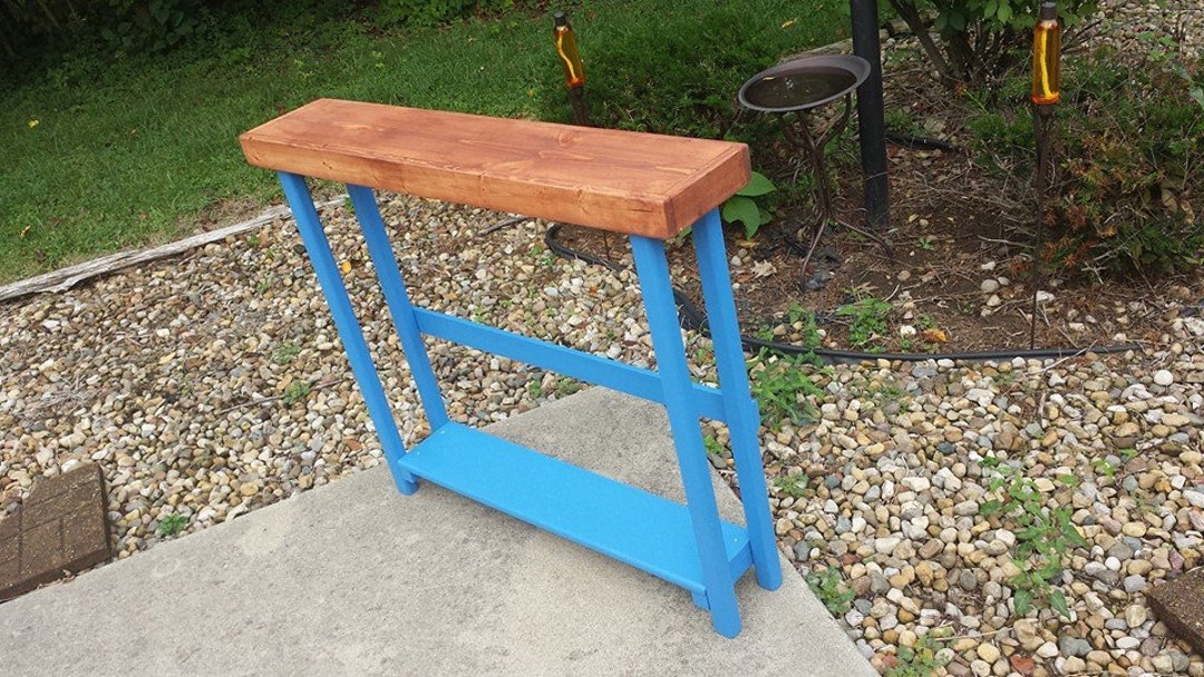 RUSTIC CONSOLE TABLE Entry Entryway Hall Sofa Table Coastal Farmhouse ...