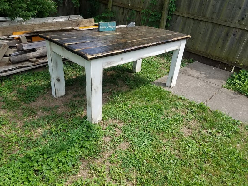 Rustic FARM TABLE Reclaimed Wood Farm House Primitive Country Cabin ...